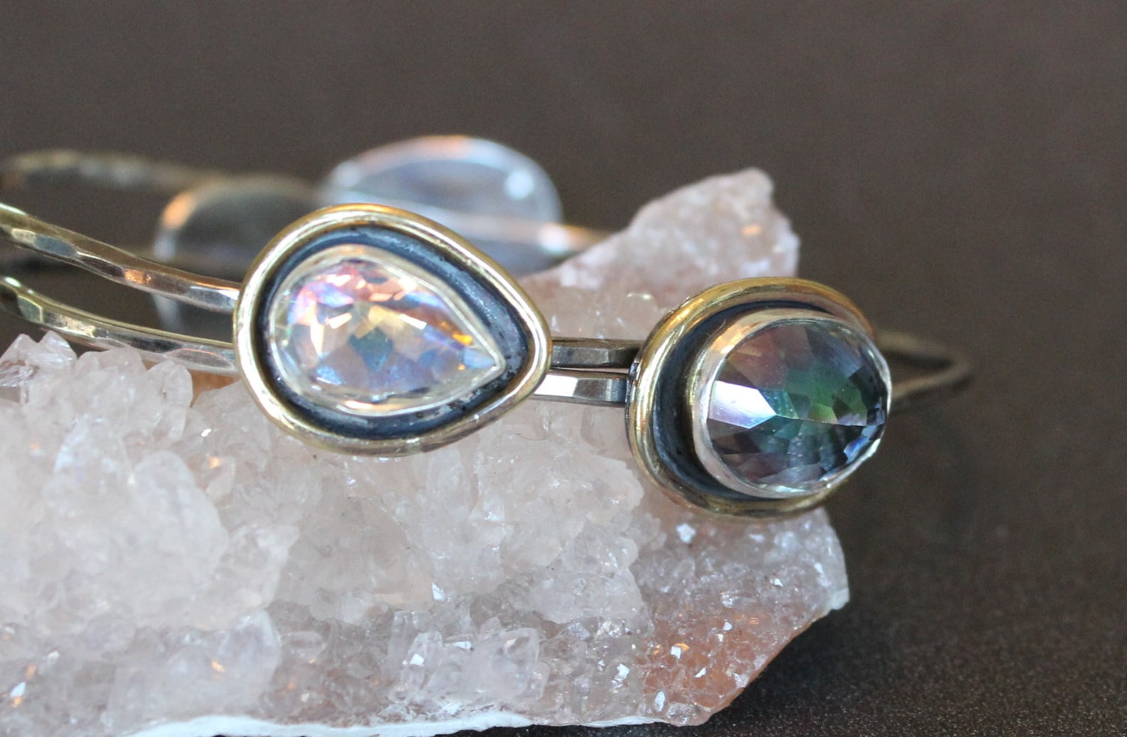 Mystic Topaz Bangle Rainbow Topaz Bracelet Mystic Rainbow - Etsy