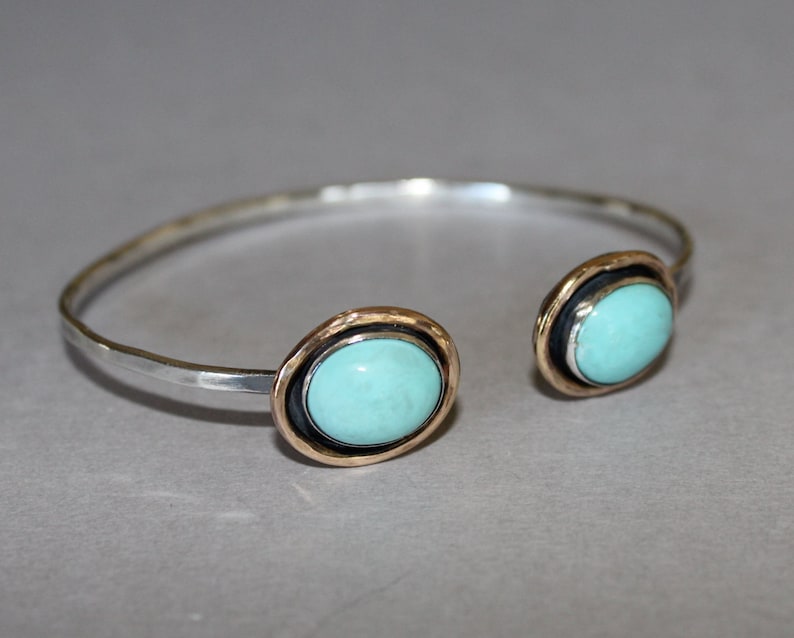 Turquoise Bangle Open Bangle Silver Gemstone Bracelet - Etsy