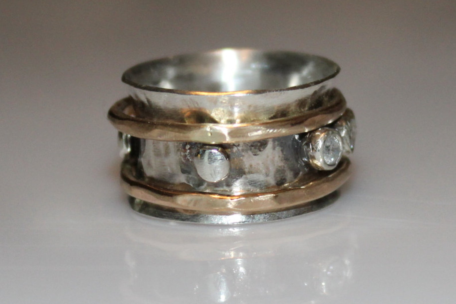 Diamond Spinner Ring Bezel Set Diamond Spinner Ring - Etsy