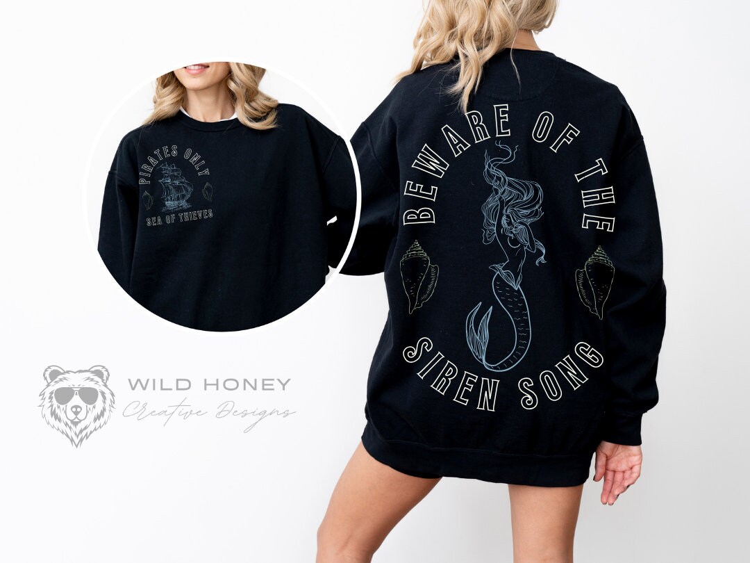 Beware of the Siren Song PNG: Mermaid Siren Pirate Sea Trendy Graphic ...