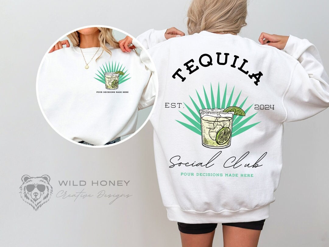 Tequila Social Club PNG: Alcohol Funny Trendy Graphic Preppy - Etsy