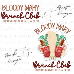 Bloody Mary Brunch Club PNG: Alcohol Funny Trendy Graphic Preppy - Etsy