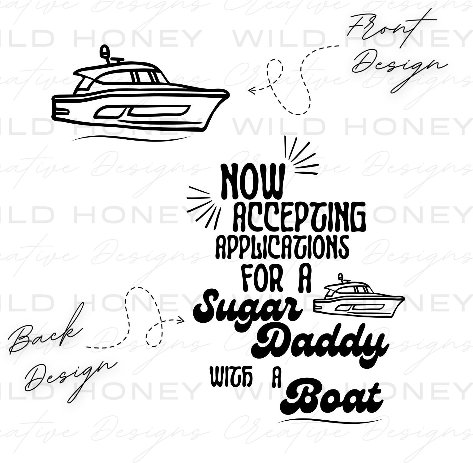 Sugar Daddy Boat PNG: Tipsy Funny Summer Lake Pool Meme Trendy Graphic ...