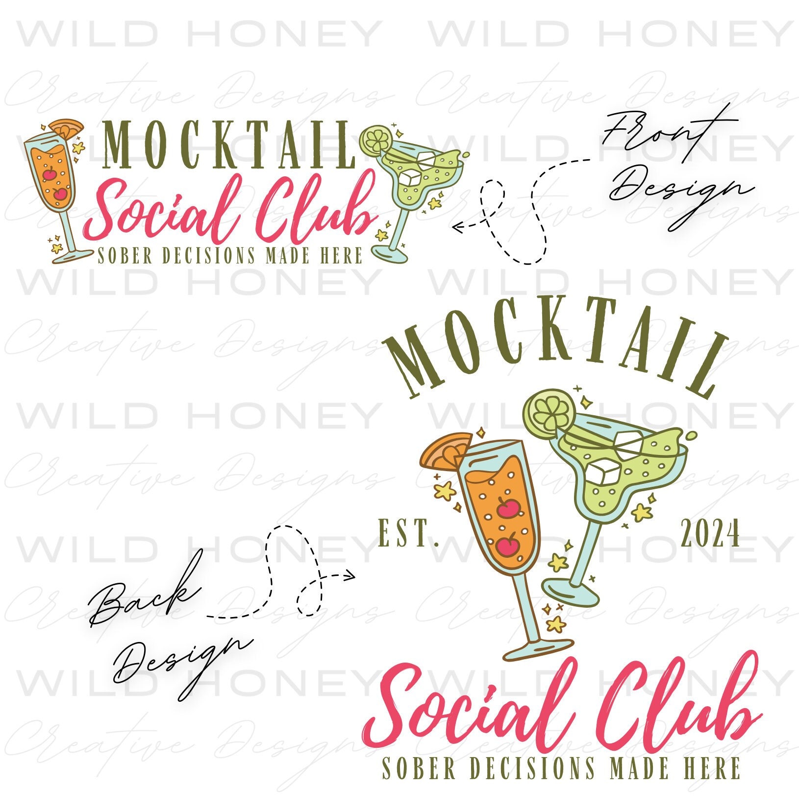 Mocktail Social Club PNG: Sober Sobriety Sober Pregnant Png - Etsy