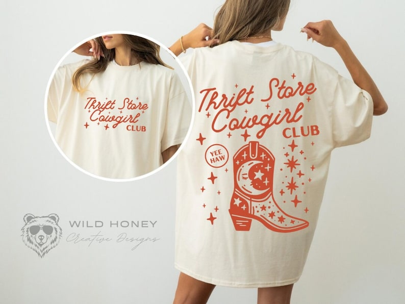 Thrift Store Cowgirl Club PNG: Western Punchy Retro Trendy Rodeo ...