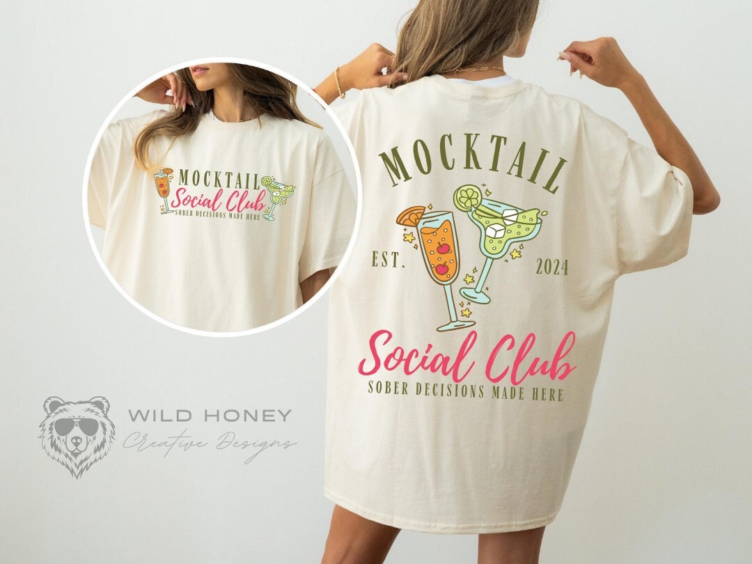 Mocktail Social Club PNG: Sober Sobriety Sober Pregnant Png - Etsy