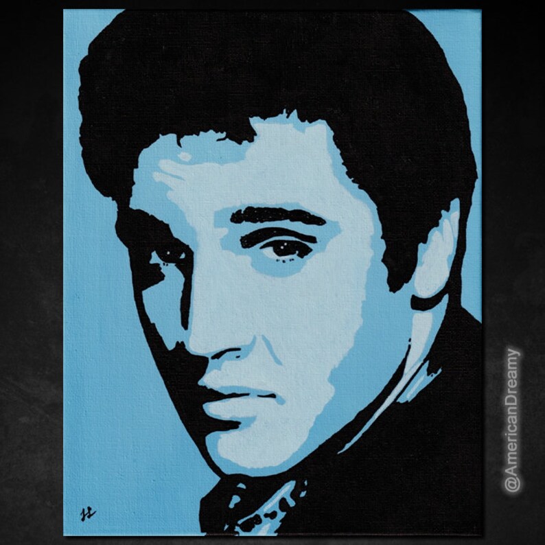Original ELVIS PRESLEY Pop Art PAINTING new 8x - Etsy