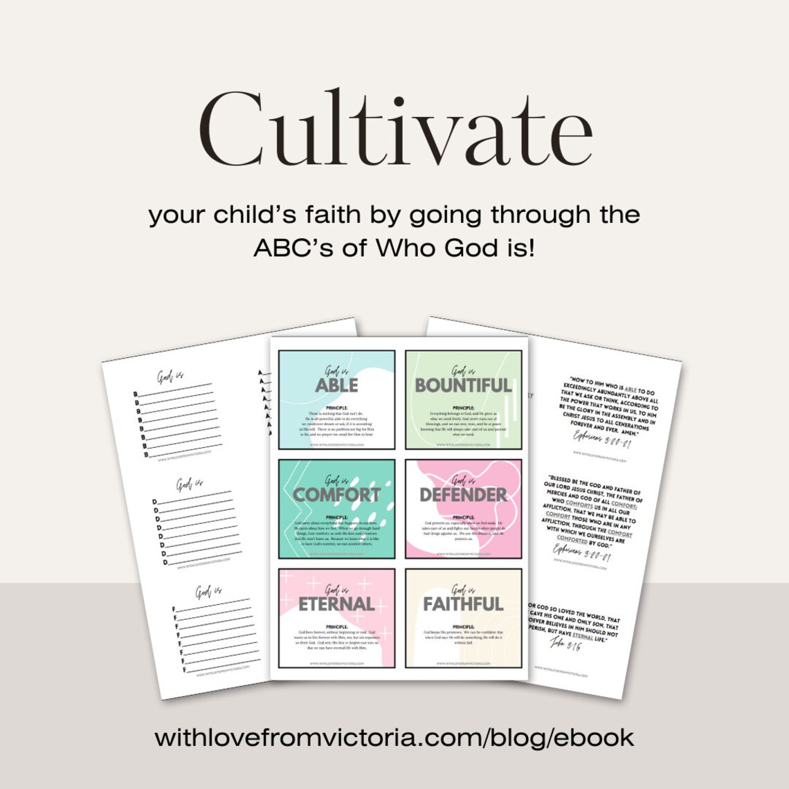 ABC Who God is Children's Bible Study Conversation Cards Instant ...