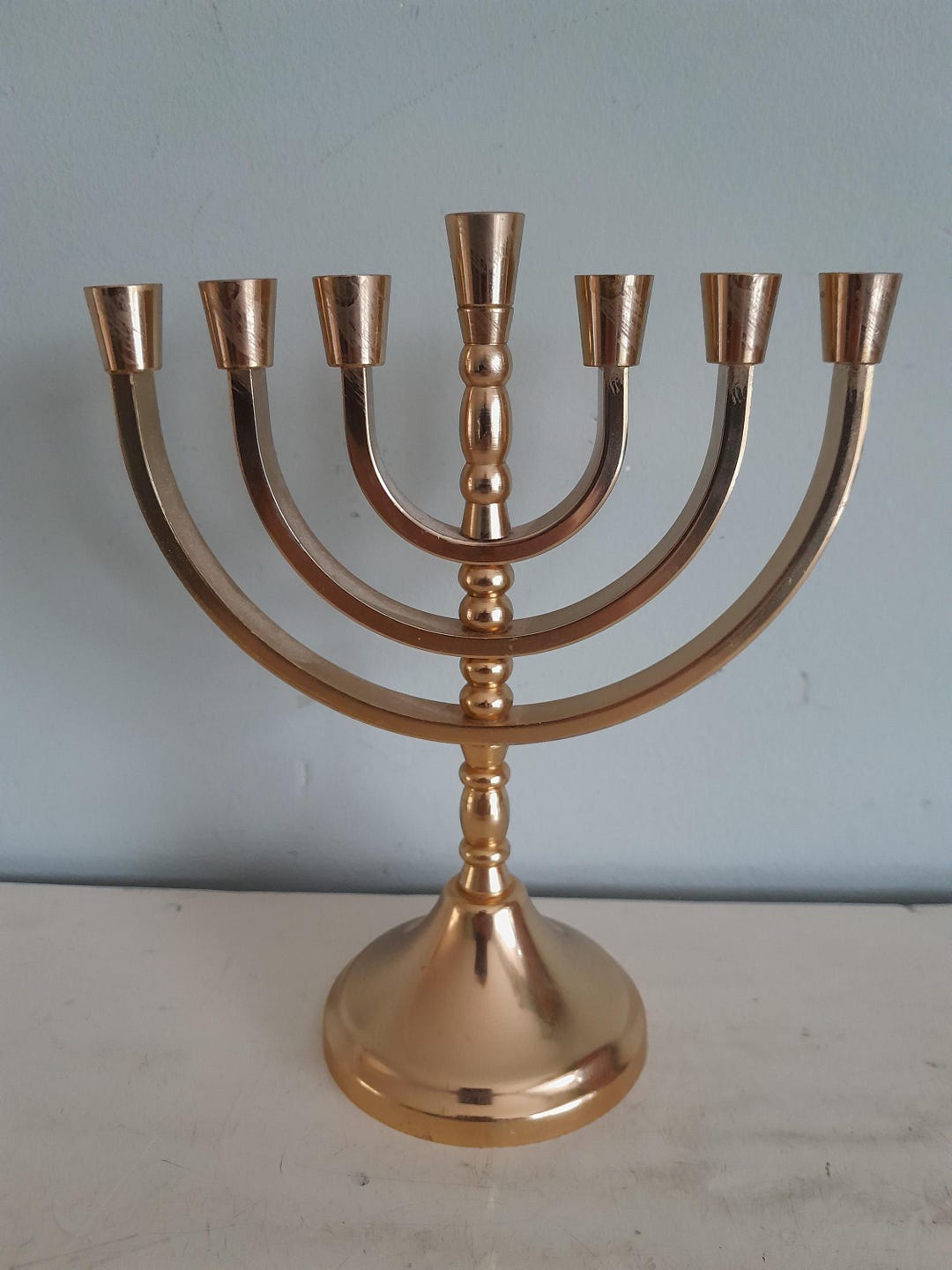Vintage Karshi Jerusalem Israel 24k Gold Plated Menorah Candlestick - Etsy