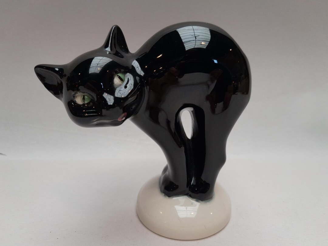Vintage Goebel Black Cat Ceramic Cat 1950 Pretzel Cat - Etsy