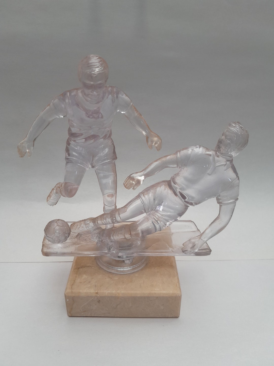 Vintage Statue of Football Players Sports Sculpture Trophy Sports ...