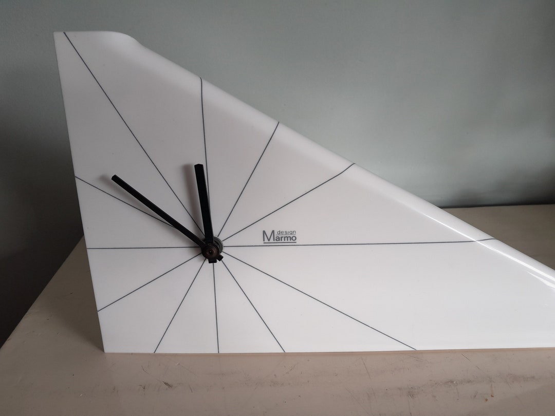 Vintage Acrylic Clock - Marmo Design 80s - Abstract - Etsy