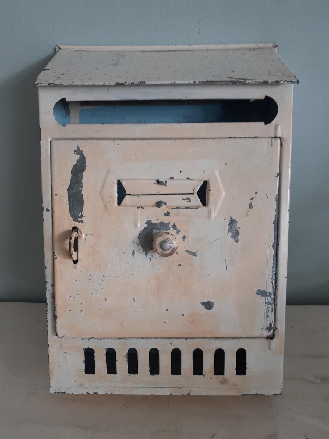 Vintage Small Metal Mailbox From Paris - France - Brocante - Etsy
