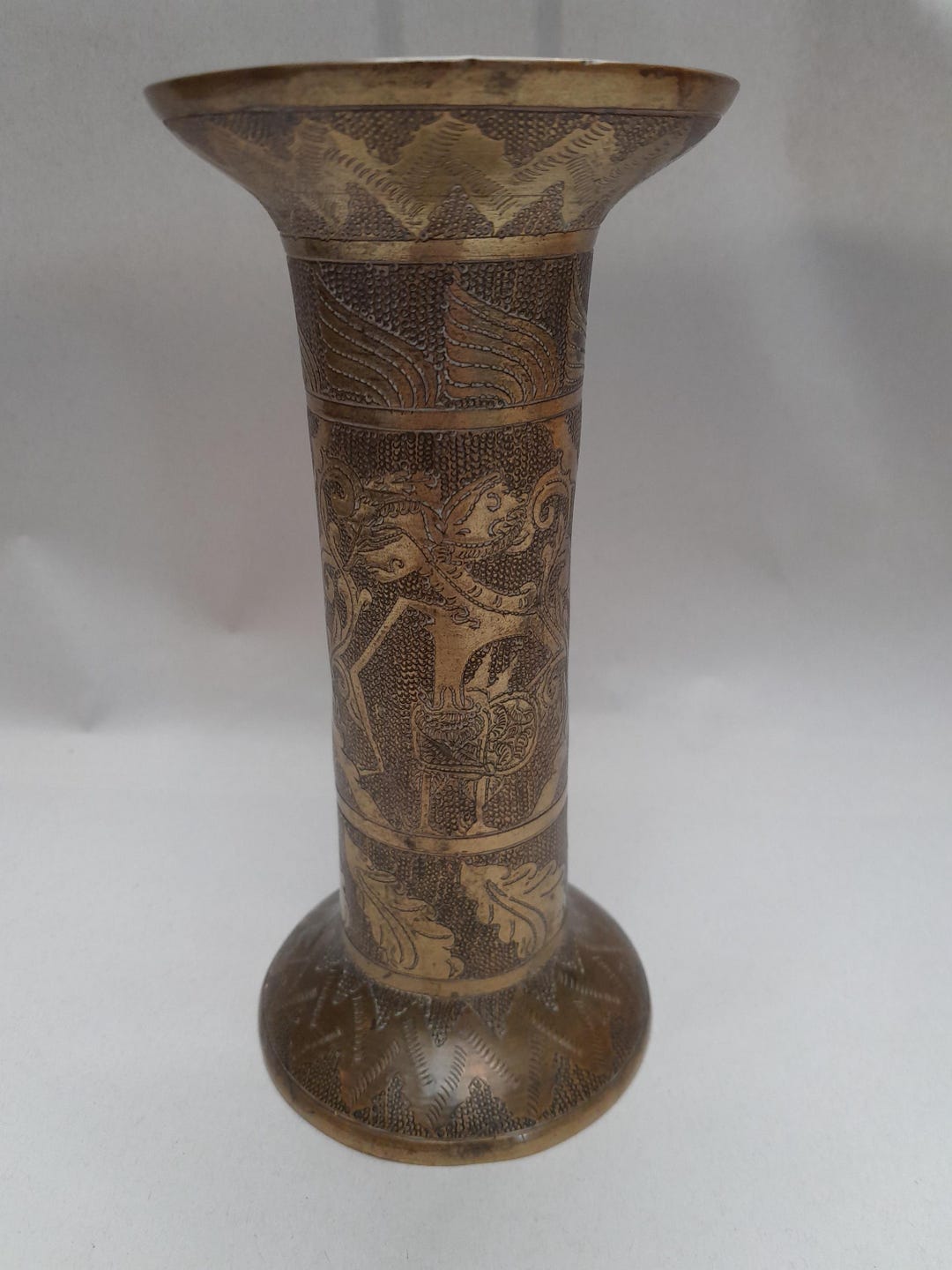Antique Indonesian Brass Vase - Wayang - Etsy