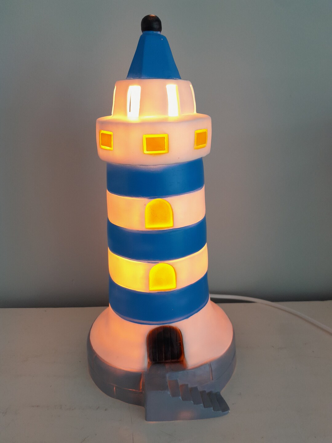 Vintage Heico Lighthouse Lamp Children's Room 80s - Etsy