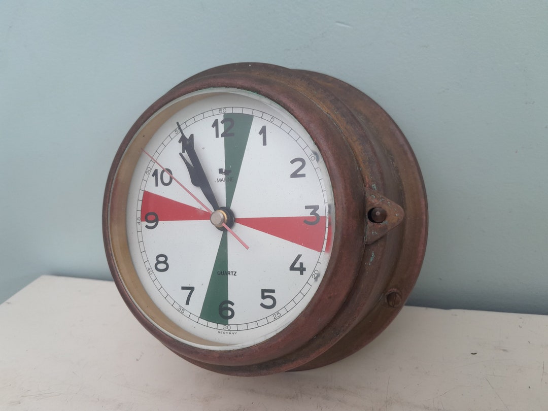 Vintage LP Marine Maritime Clock, Brass Nautical Ship Clock, Germany ...