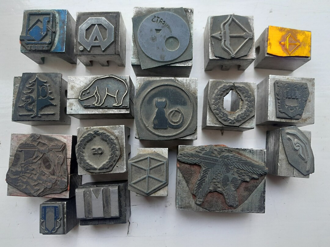 Set of 17 Vintage Clichés Letterpress - Etsy