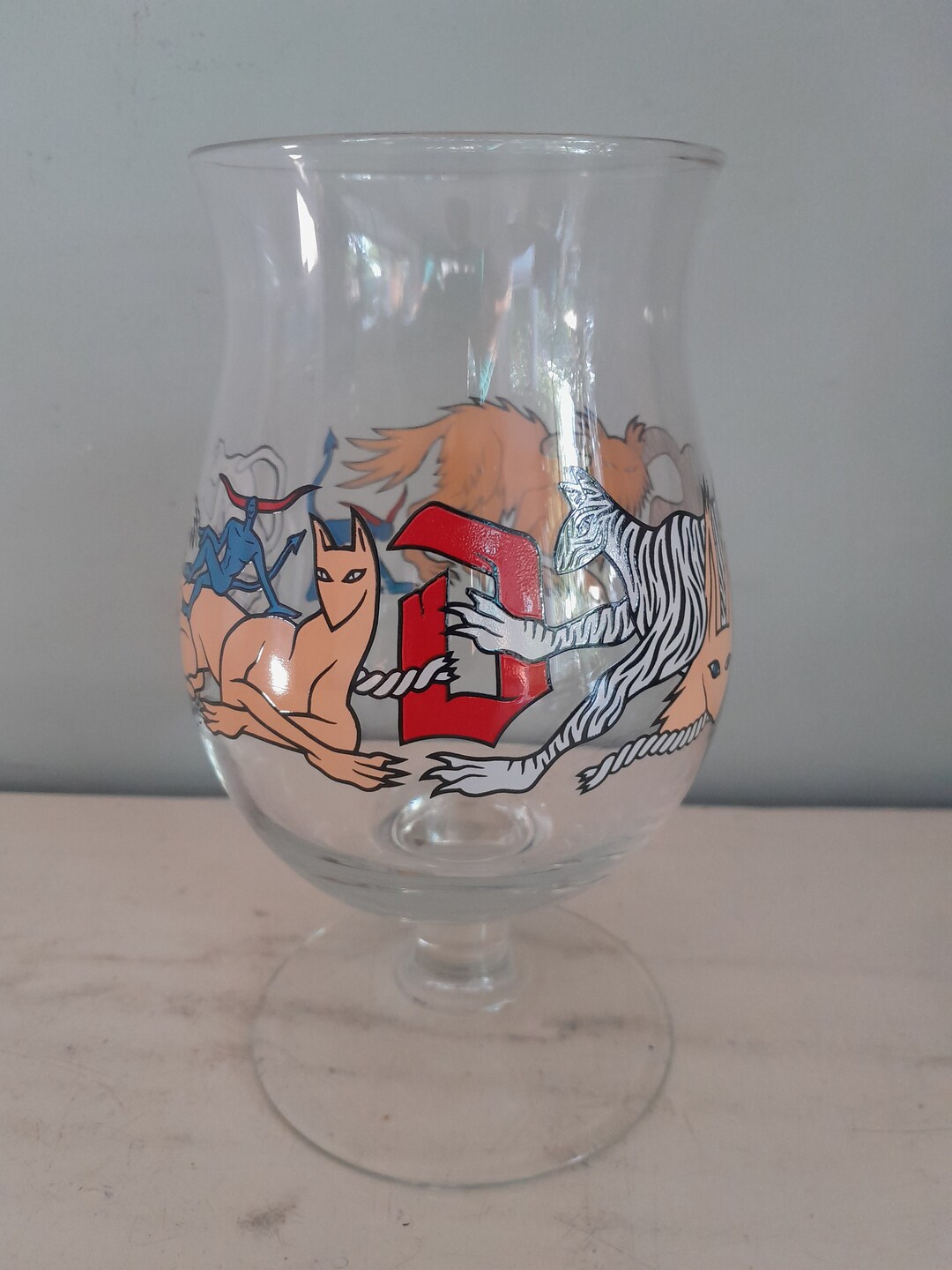 Duvel Beer Glass Glass Iwan Smit Limited Edition Art Glass Cat - Etsy