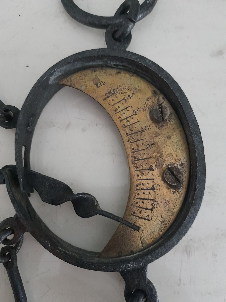Antique Hanging Scale Brass and Wrought Iron Construction - Etsy
