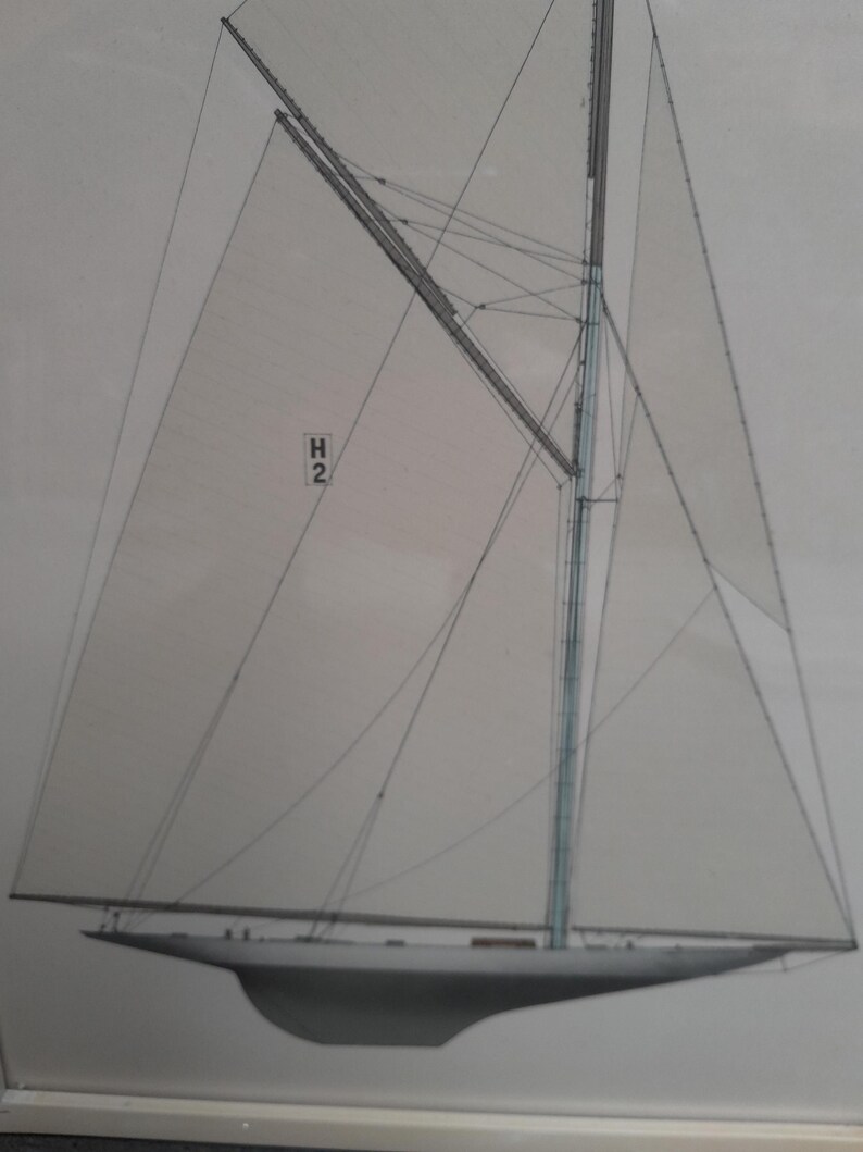 Vintage America's Cup Yacht Resolute 1920 Sailboat Lithograph Print ...