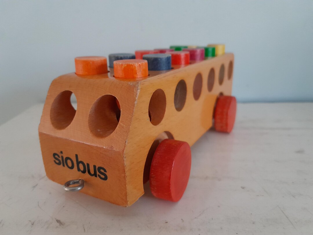 Vintage Wooden Sio Bus With Peg Figures - Dutch - Etsy