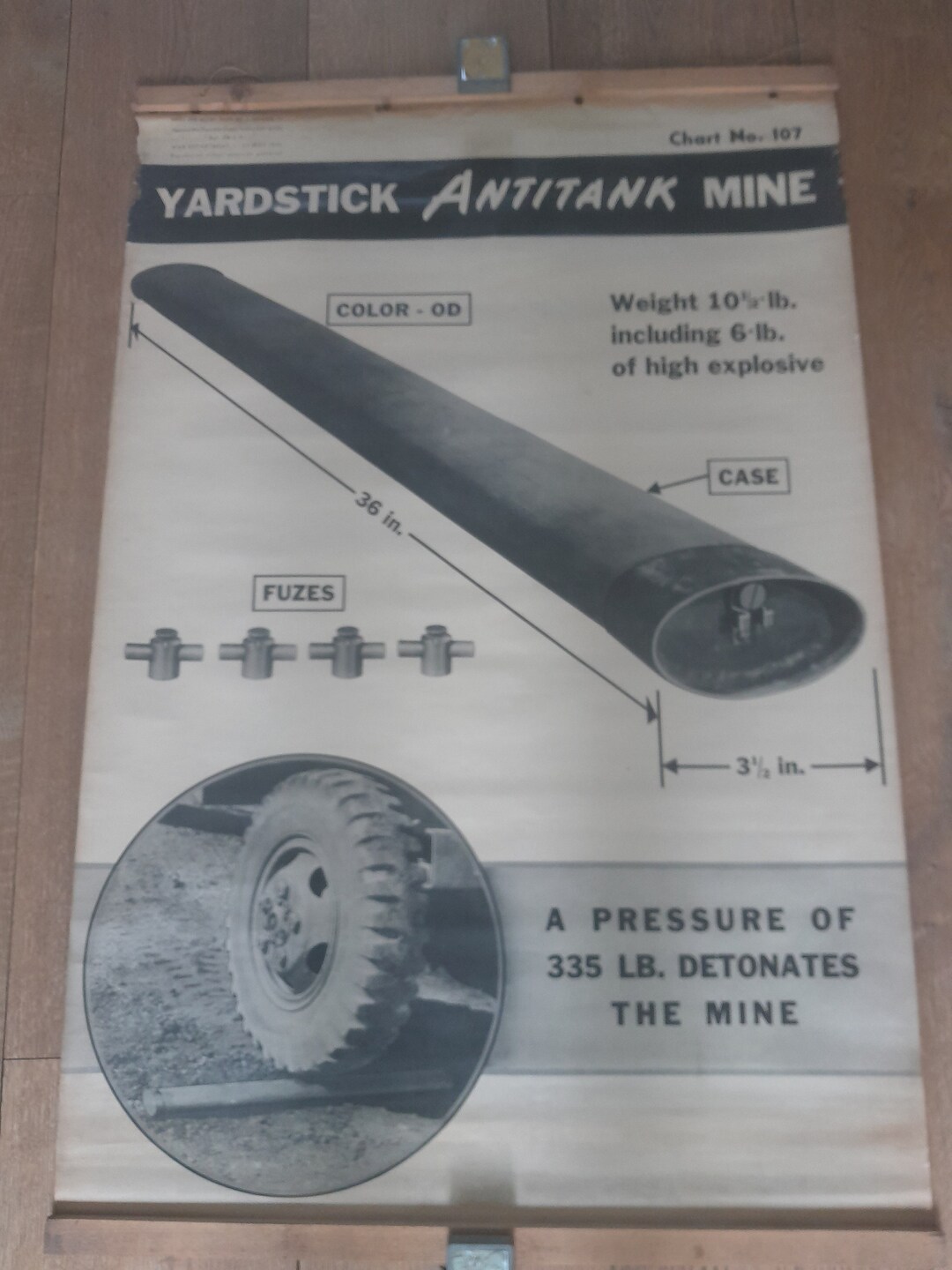 WW2 Training Poster 1945 - War Department - Yardstick Antitank Mine ...