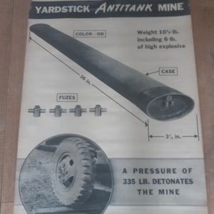WW2 Training Poster 1945 - War Department - Yardstick Antitank Mine ...
