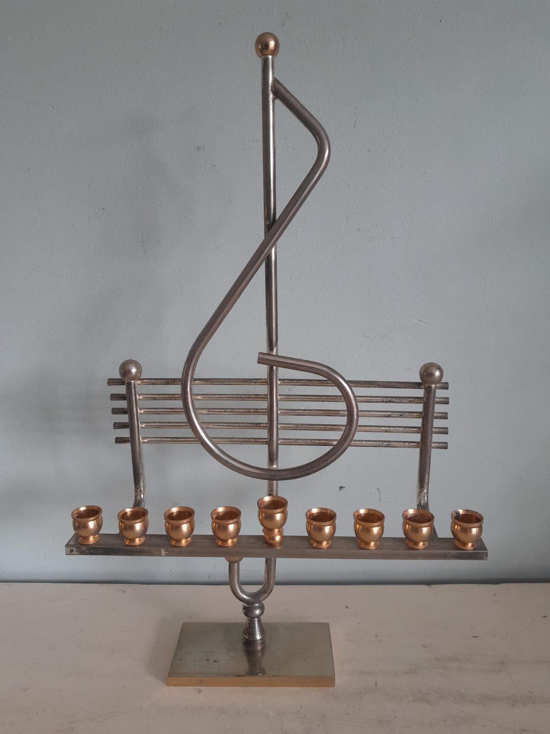 Karshi Treble Clef Jewish Hanukkah Menorah - Etsy