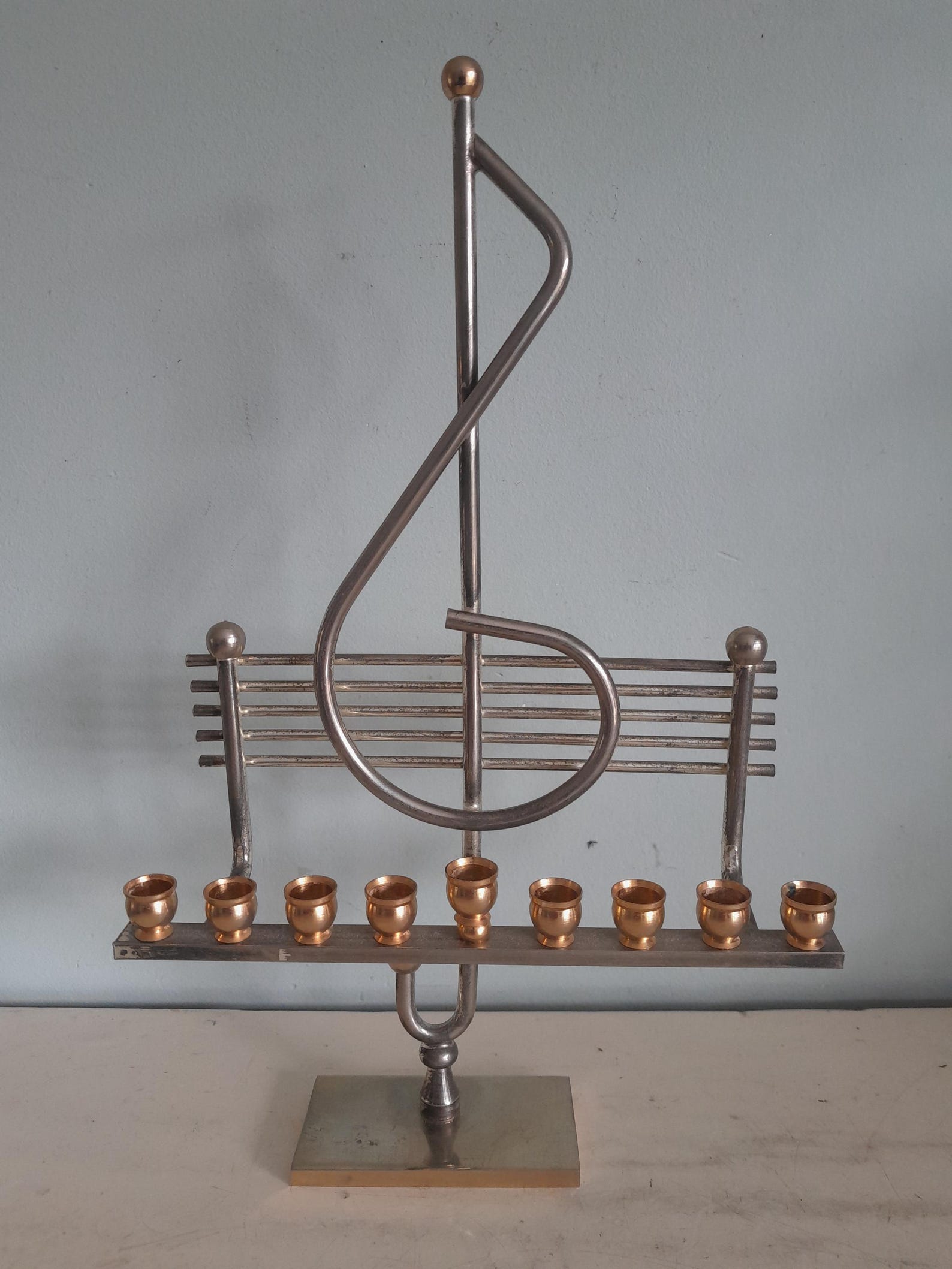 Karshi Treble Clef Jewish Hanukkah Menorah - Etsy