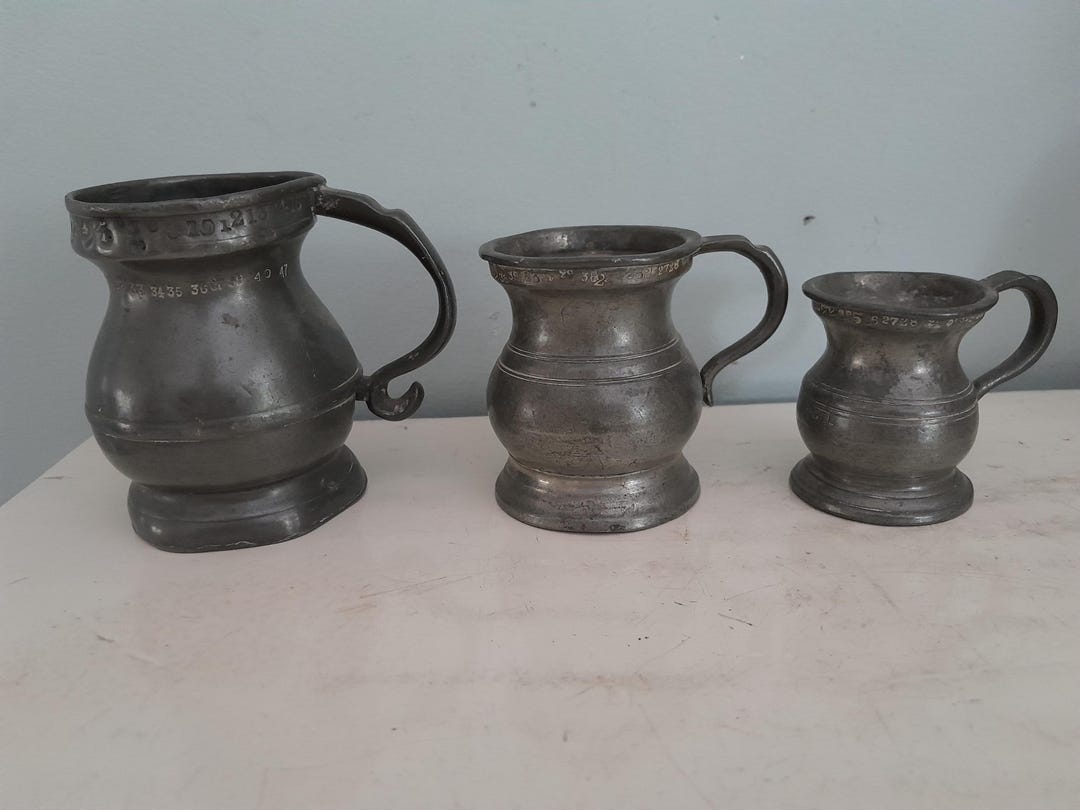 Antique Pewter Measuring Cup Set - Gaskell & Chambers Birmingham - Etsy
