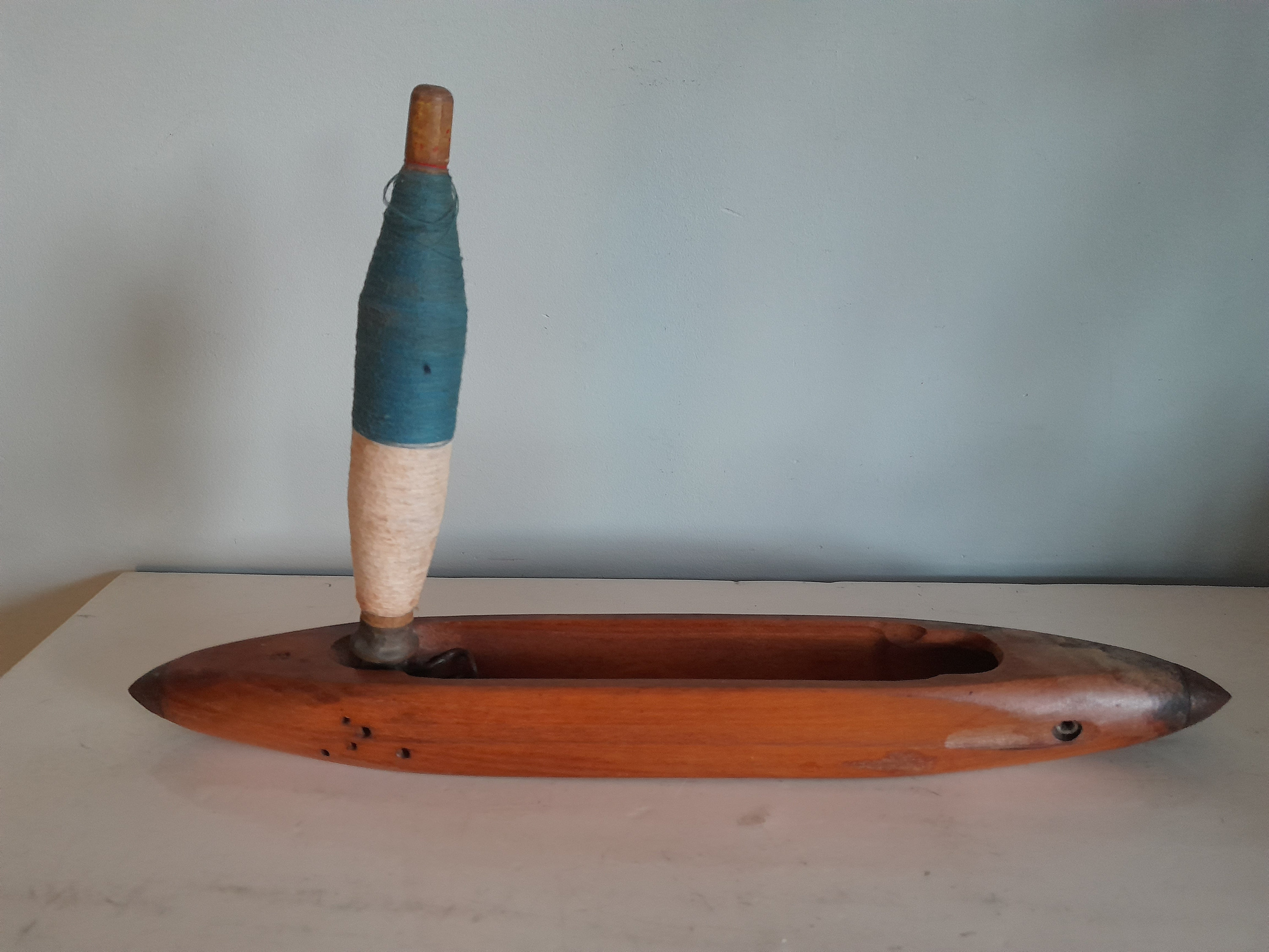 Vintage Wooden Weaving Loom Shuttle Boat With Spool - Etsy