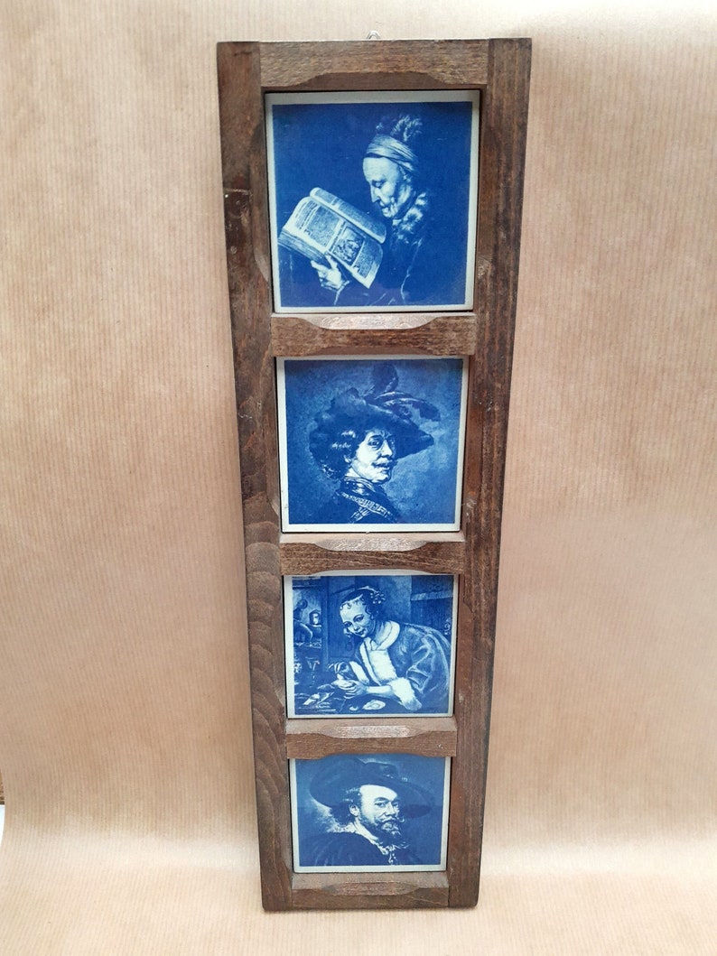 Delft Blue Old Dutch Masters Four Framed Tiles - Etsy