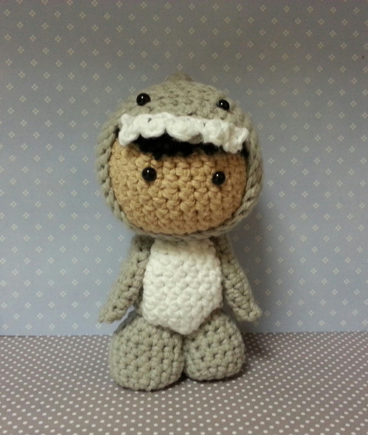 Amigurumi Doll in Great White Shark Costume - Etsy