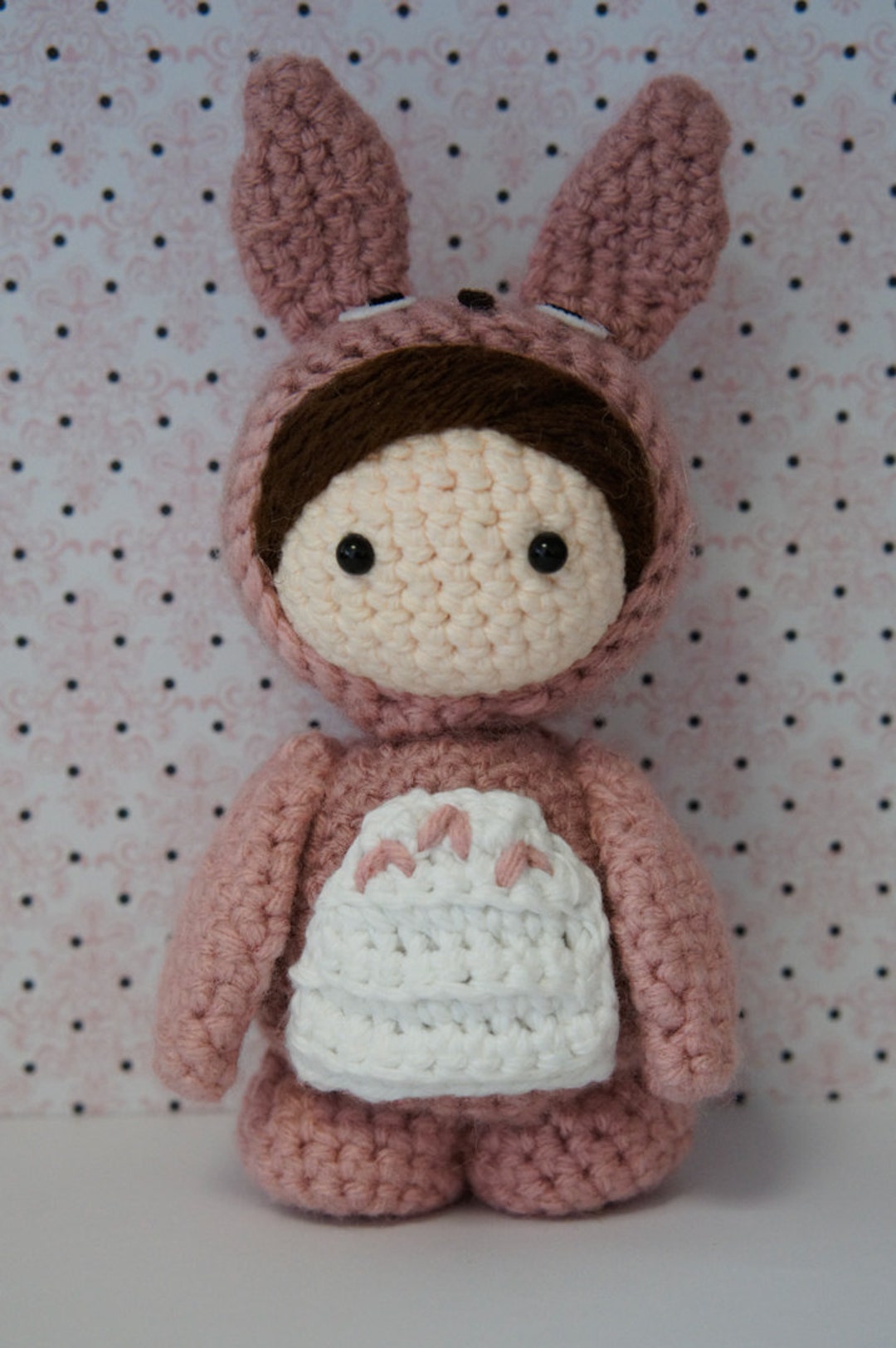 Amigurumi Doll in Pink Totoro Costume - Etsy
