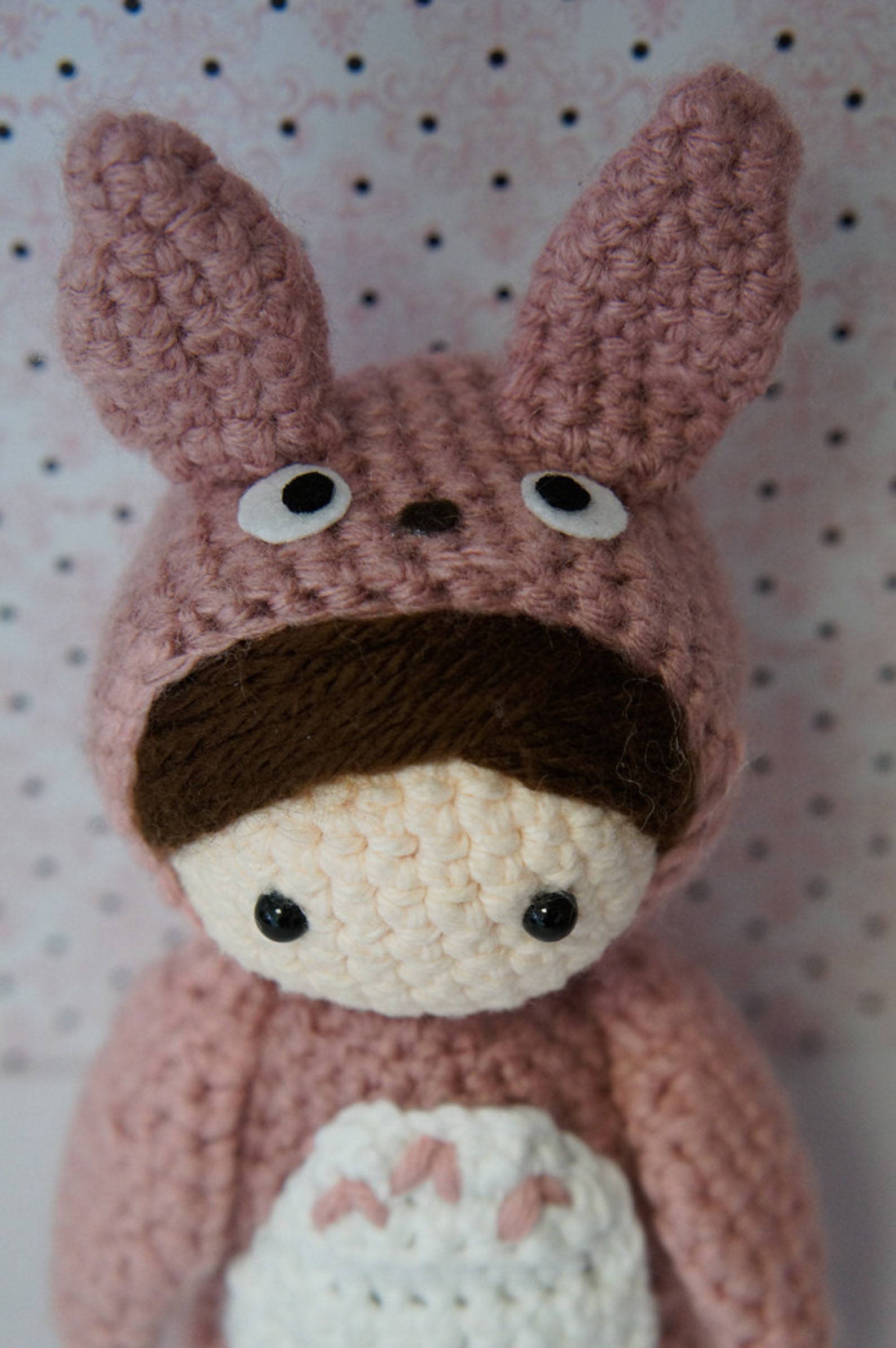 Amigurumi Doll in Pink Totoro Costume - Etsy