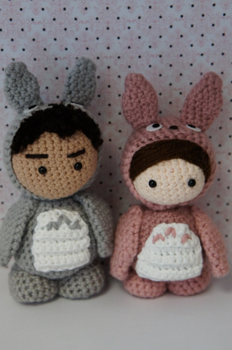 Amigurumi Doll in Pink Totoro Costume - Etsy