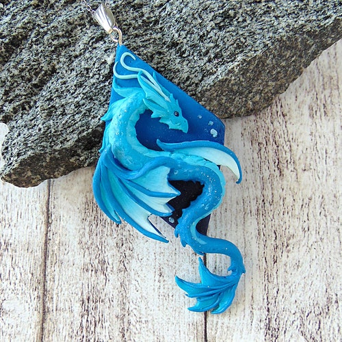 Air Fox Necklace Polymer Clay Fantasy Jewelry Air Element - Etsy