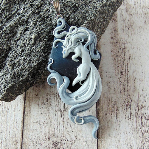 Air Fox Necklace Polymer Clay Fantasy Jewelry Air Element - Etsy