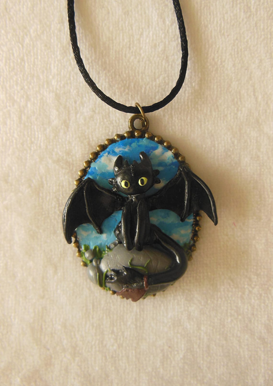 How to Train Your Dragon Toothless Necklace Polymer Clay - Etsy Canada