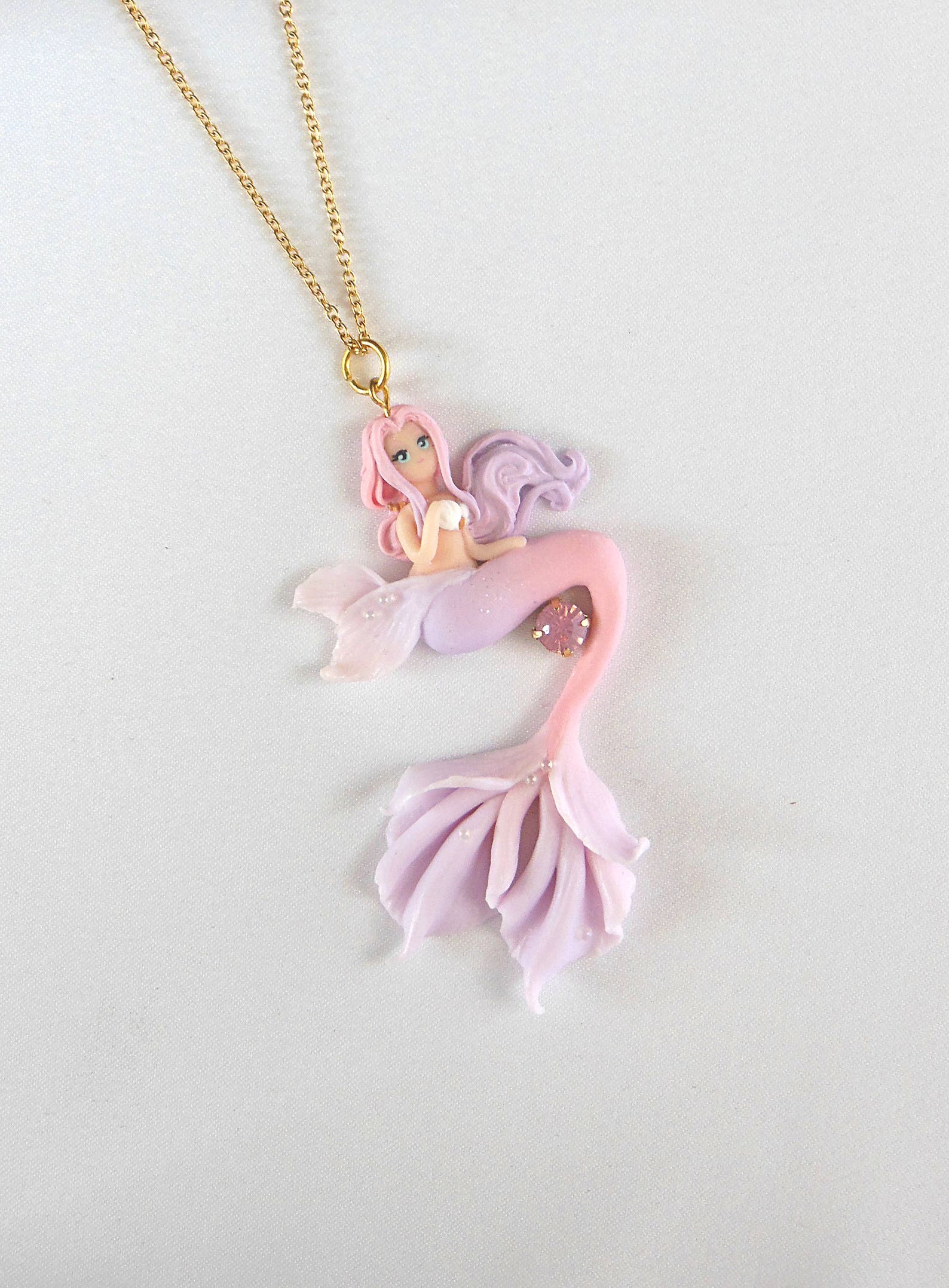 Pastel Polymer Clay Mermaid Necklace Mermaid Jewelry | Etsy