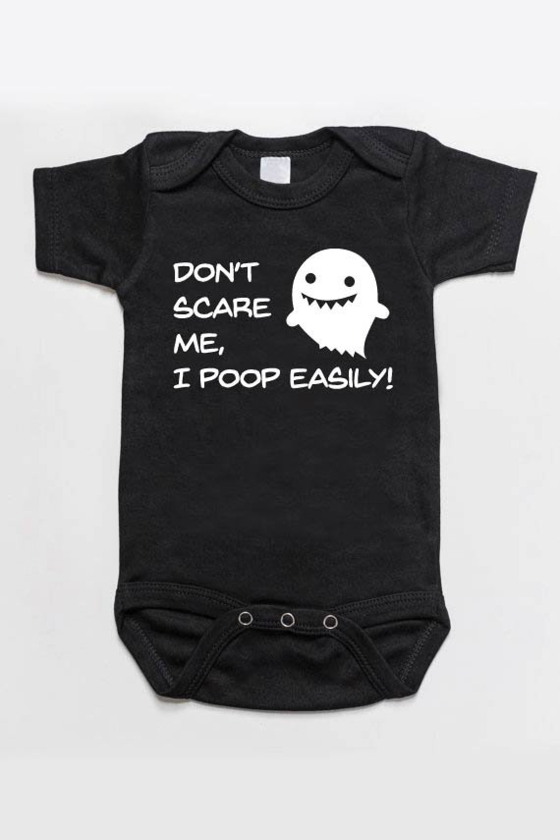 Don't Scare Me I Poop Easily Baby Bodysuit Romper Black - Etsy