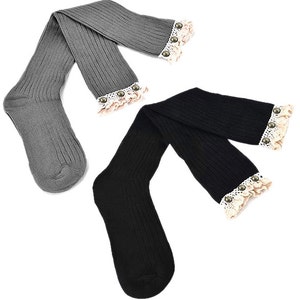 Studded Lace Trim Boot Socks - Etsy