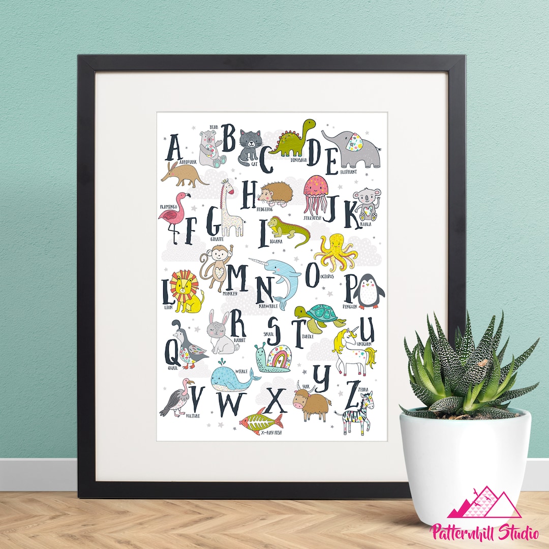 Animal ABC Nursery Art Print - Etsy
