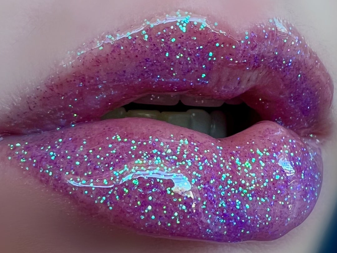 Holographic Purple Teal Glitter Lip Gloss - Vegan, Cruelty-free - Etsy