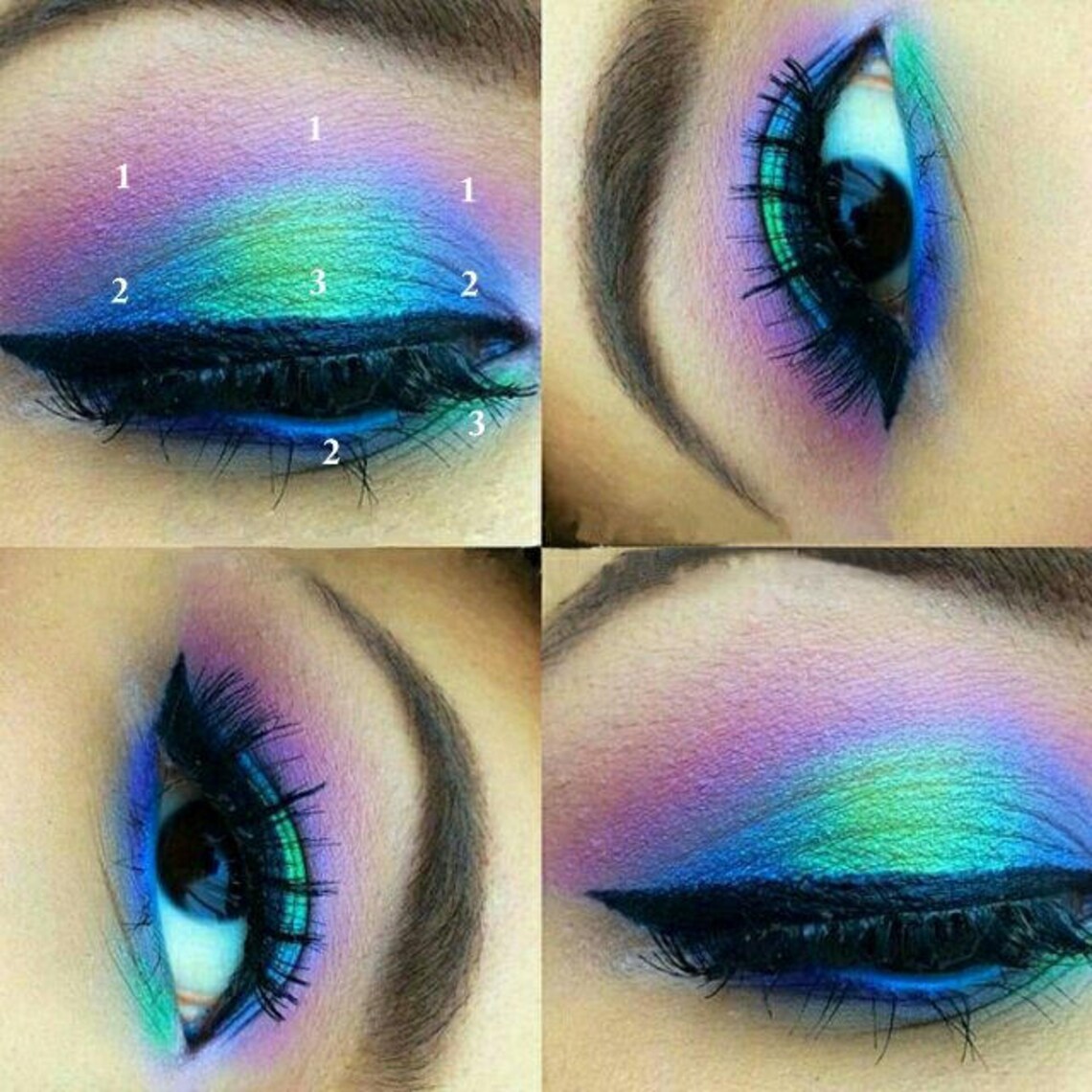 COLOR RUN Mineral Eyeshadow and Eyeliner Makeup Look All - Etsy