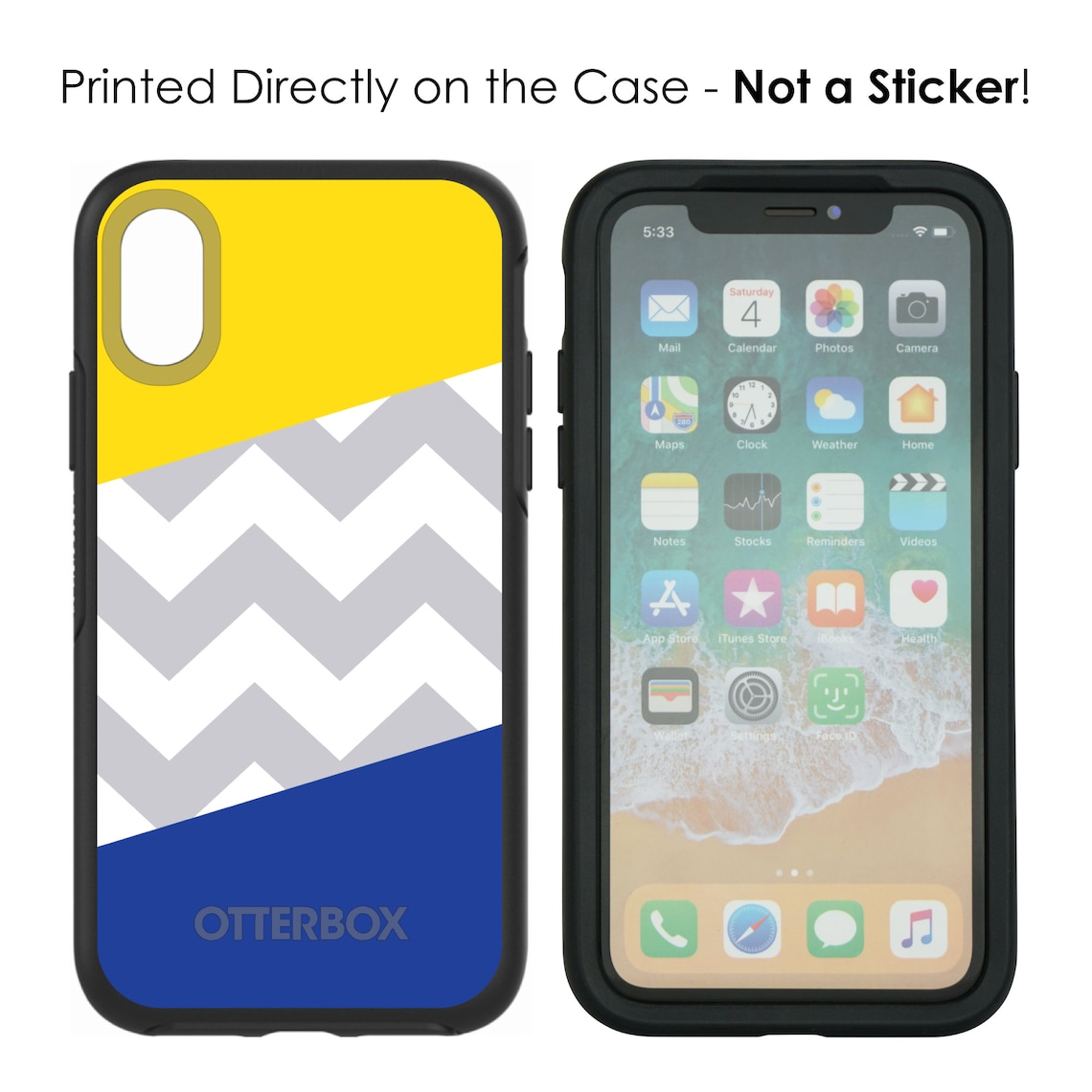 Otterbox Symmetry Blue Yellow Block Gray Chevron Apple | Etsy