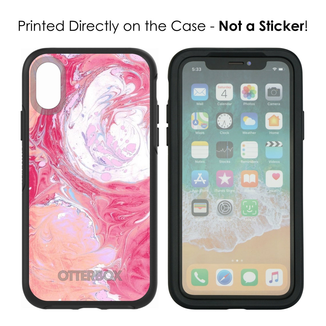 Otterbox Symmetry - Hot Pink Blue White Marble Image Print - Apple ...