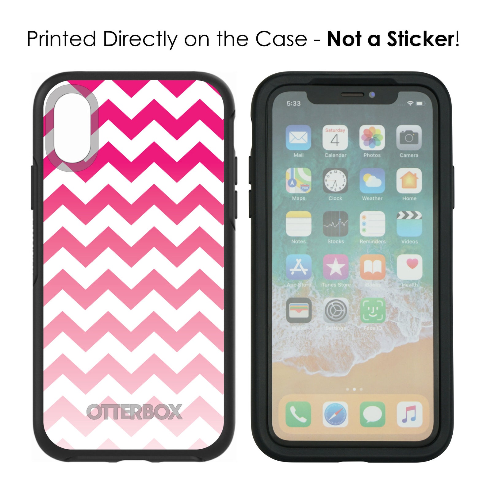 Otterbox Symmetry - White Pink Fade Ombre Chevron Stripes - Apple ...
