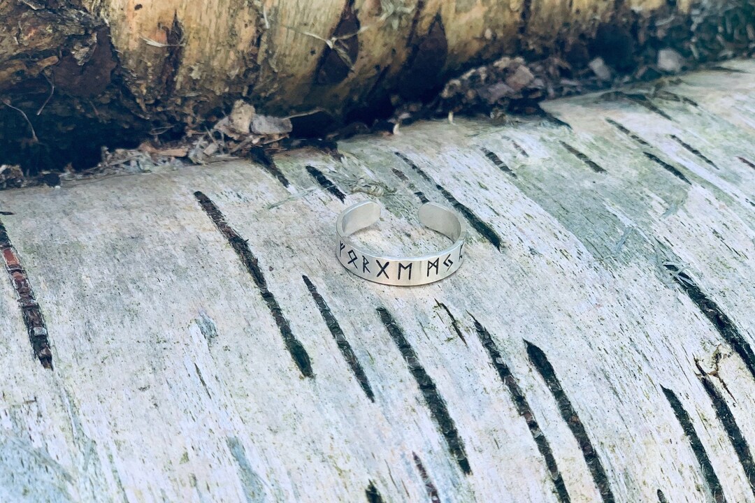Sterling Silver Viking Toe Ring, Elder Futhark Jewellery, Runic, Runes ...
