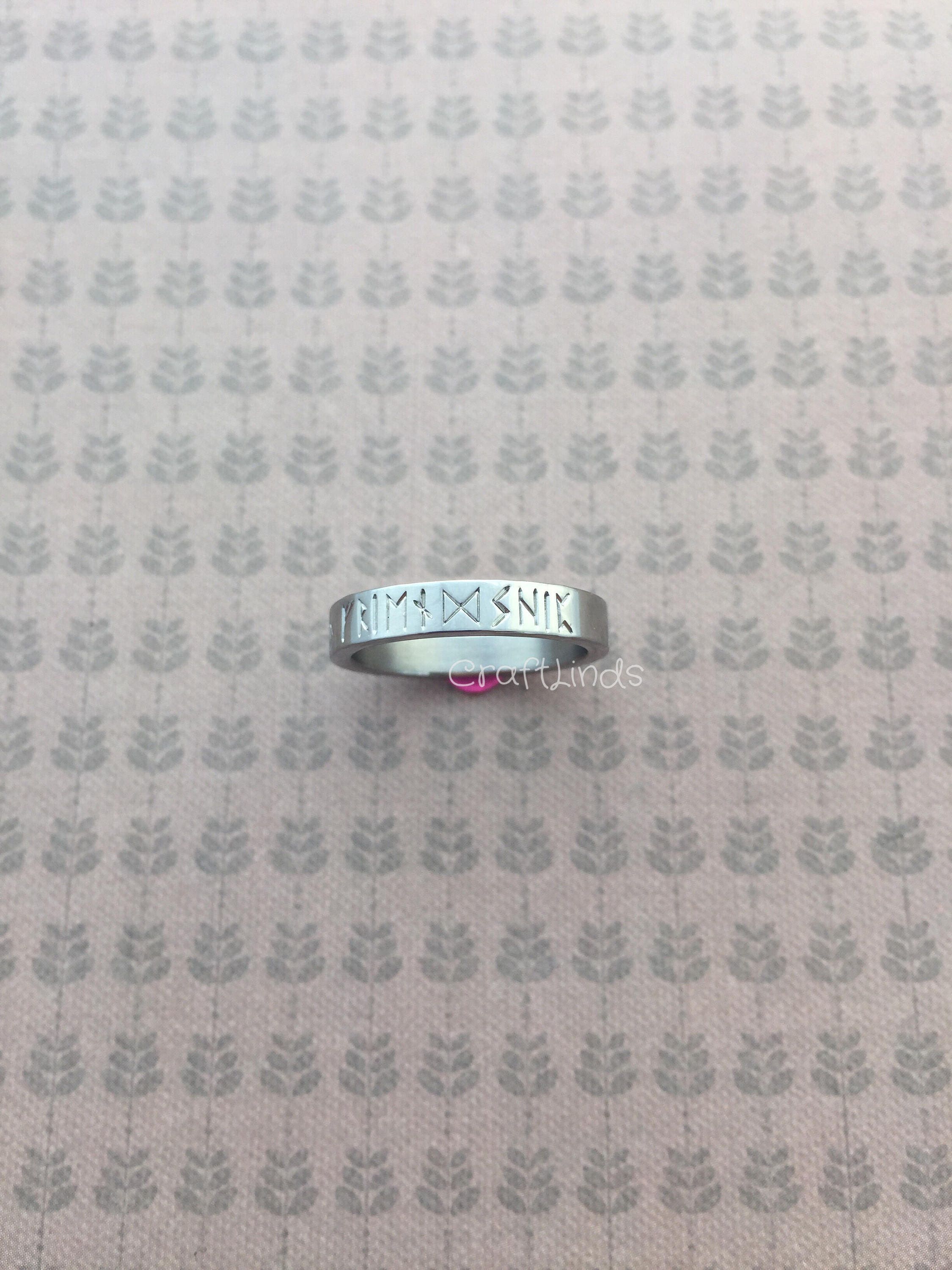 Runic Hand Stamped Stainless Steel Ring Rune Love Loyalty - Etsy